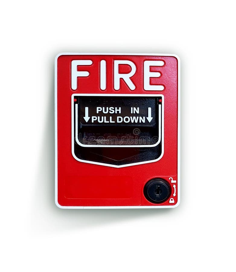 Red Fire Alarm Object Isolated on White Background Stock Photo - Image ...