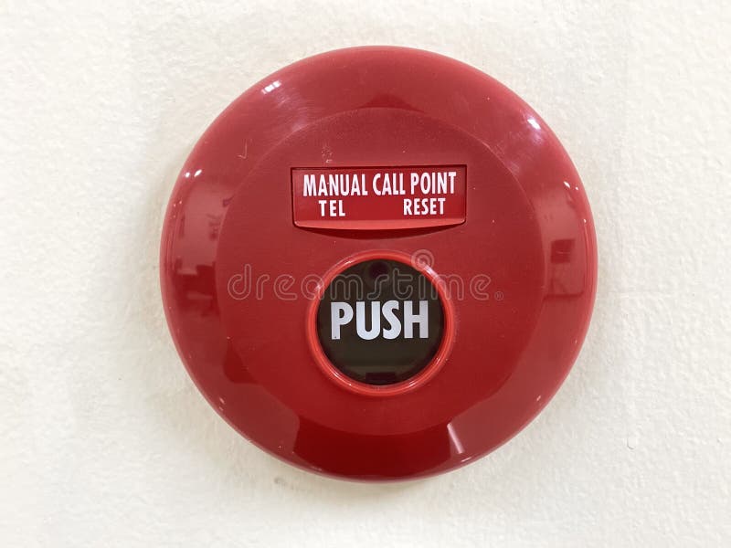 Red Fire Alarm Press and Turn on the Alarm Stock Photo - Image of ...
