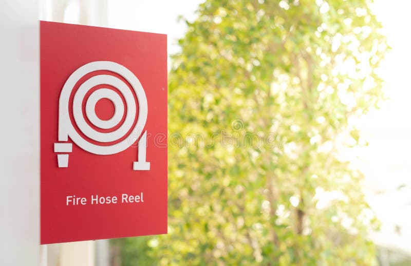 Red Fire Alarm Sign on the White Wall for Safety First and Sign for ...