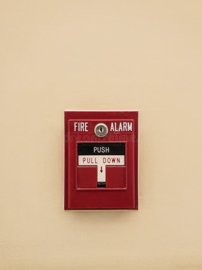 Red Fire alarm signal box stock image. Image of panel - 112603033