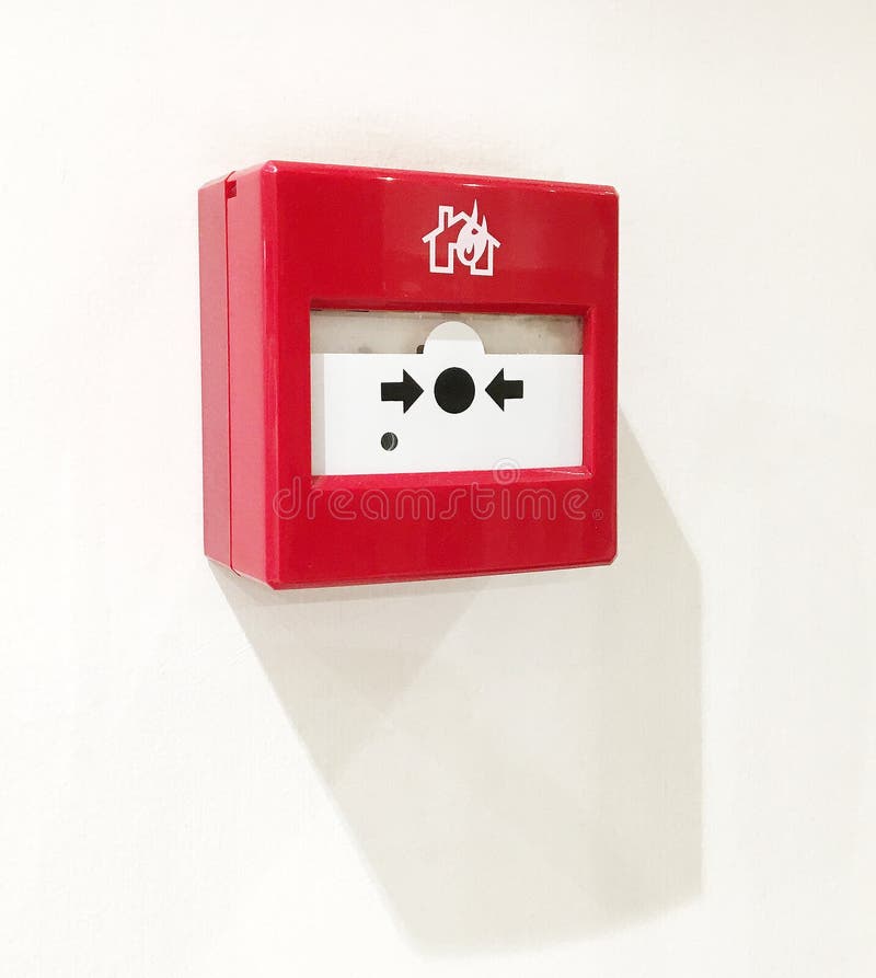 Red Fire Alarm Switch on the Wall in Shopping Mall Stock Photo - Image ...