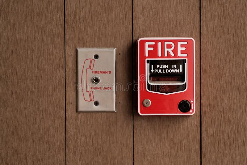 Red Fire Alarm System in the Building Stock Image - Image of danger ...