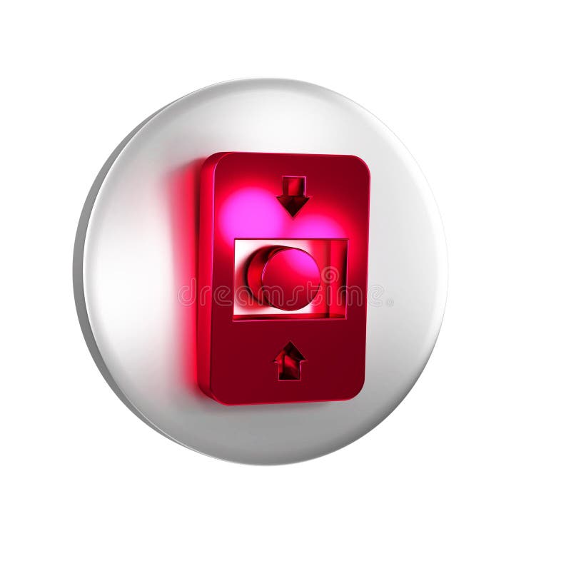 Red Fire Alarm System Icon Isolated on Transparent Background. Pull ...
