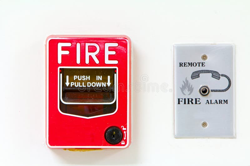 Red Fire Alarm on White Background Stock Photo - Image of isolated ...