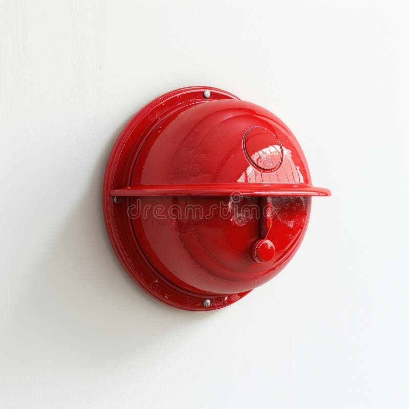 Red Fire Alarm on White Wall. Generative Ai Stock Illustration ...