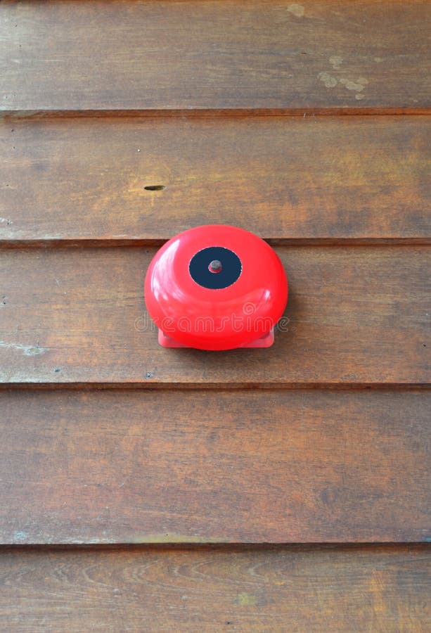 Red Fire Alarm on Wooden Wall Stock Image - Image of alert, control ...