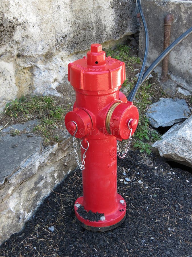 Red fire brigade hydrant stock image. Image of valve - 91192489