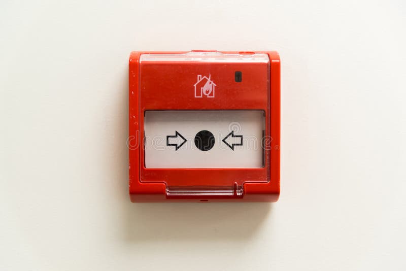 Red Fire Button on Light Wall Stock Photo - Image of phone, emergency ...