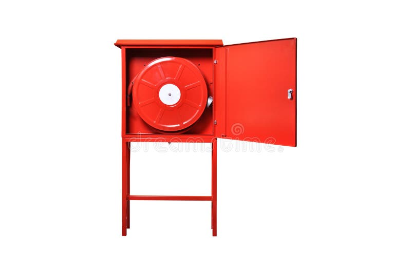 Fire Cabinet Complete with Fire Extinguisher, Faucet and Hose Stock ...