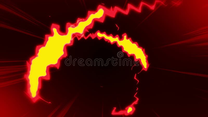 Red Fire with Cartoon Speed Lines. Comic Rays on Black Background ...