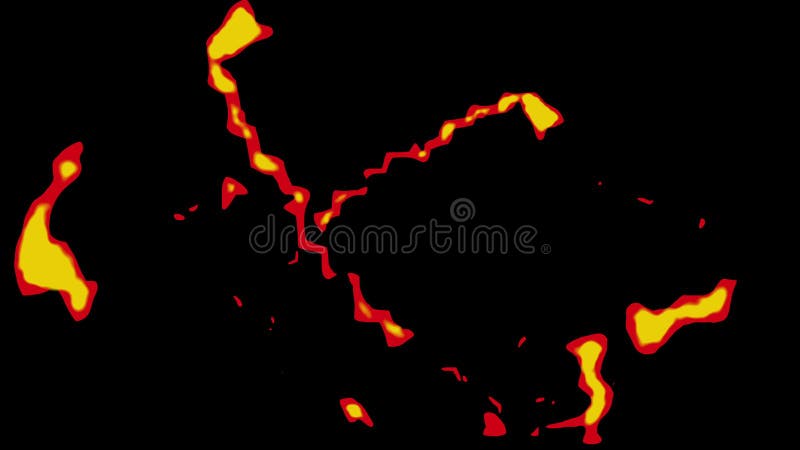 Red Fire with Cartoon Speed Lines. Comic Rays on Black Background ...