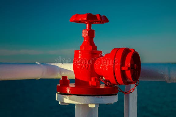 Red Fire Cock, Fireplug on a Ship Stock Photo - Image of architecture ...