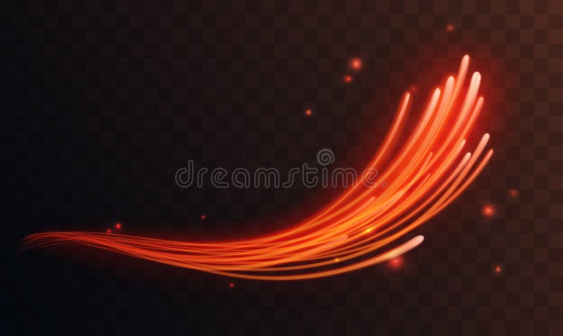 Red Fire Energy Glowing Motion Lines Effect Stock Vector - Illustration ...