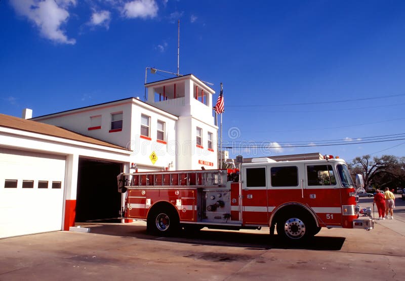 Red Fire Engine stock photo. Image of engine, station, structure - 535450