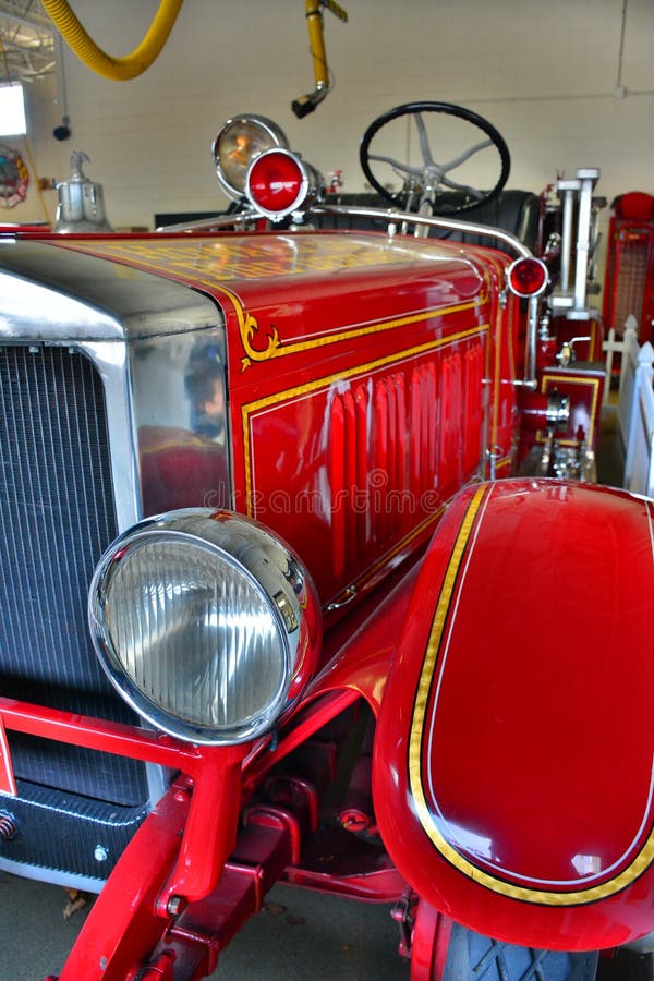 Antique Red Fire Engine stock image. Image of apparatus - 36508567