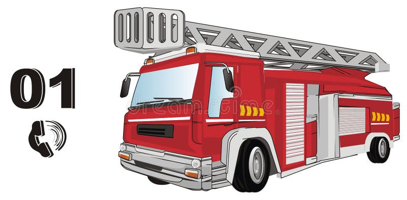 Fire truck and numbers stock illustration. Illustration of call - 171951851