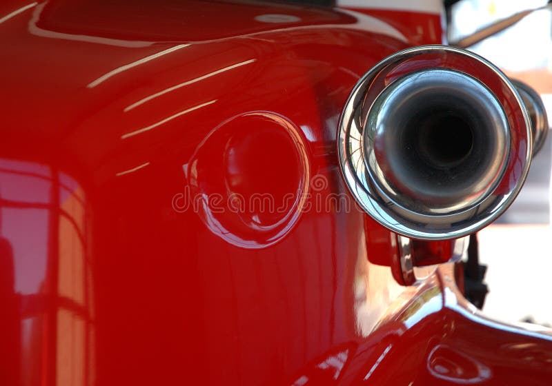 Red fire engine and siren stock image. Image of device - 358457