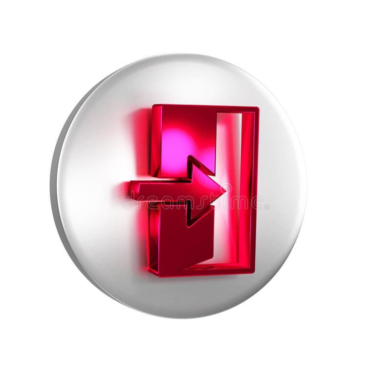 Red Fire Exit Icon Isolated on Transparent Background. Fire Emergency ...