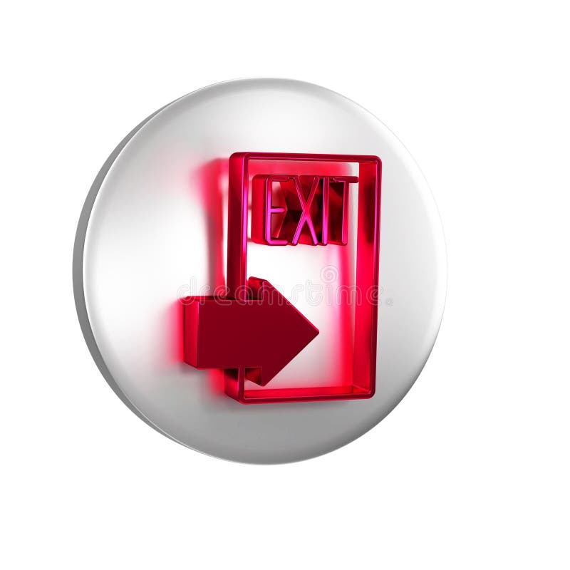 Red Fire Exit Icon Isolated on Transparent Background. Fire Emergency ...