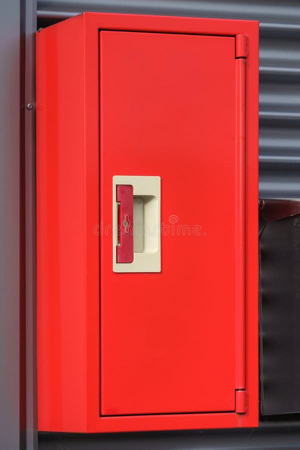 Red fire extinguisher box stock photo. Image of safe - 283292790