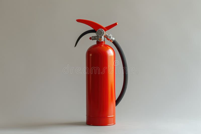 Red Fire Extinguisher, Emphasizing Safety Equipment and Fire Prevention ...