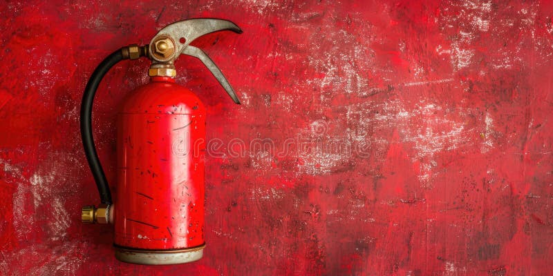 Red Fire Extinguisher, Emphasizing Safety Equipment and Fire Prevention ...