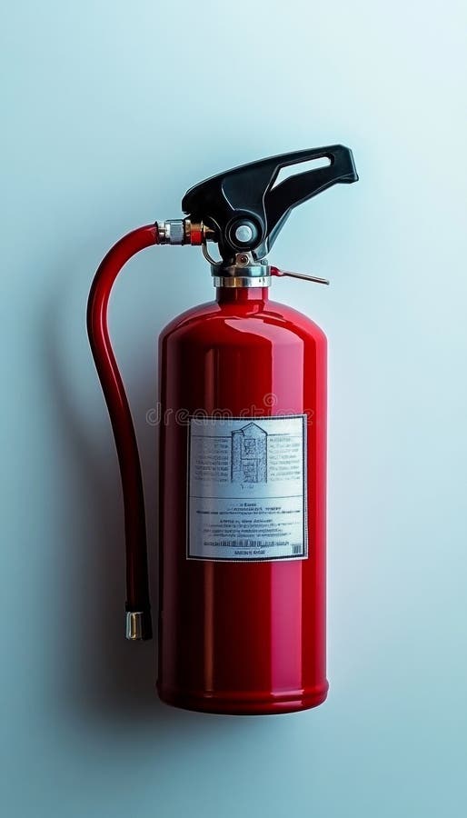 Red Fire Extinguisher Isolated Essential Fire Suppression Equipment on ...