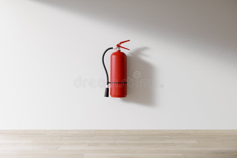 Red Fire Extinguisher Isolated Indoors on the Wall, Personal Fire ...