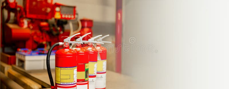 The Red Fire Extinguisher is Ready for Use in Case of an Indoor Fire ...