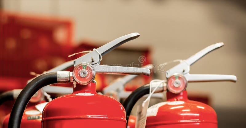 The Red Fire Extinguisher is Ready for Use in Case of an Indoor Fire ...