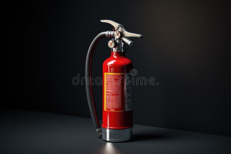 A Red Fire Extinguisher Sitting on a Table. Suitable for Fire Safety ...