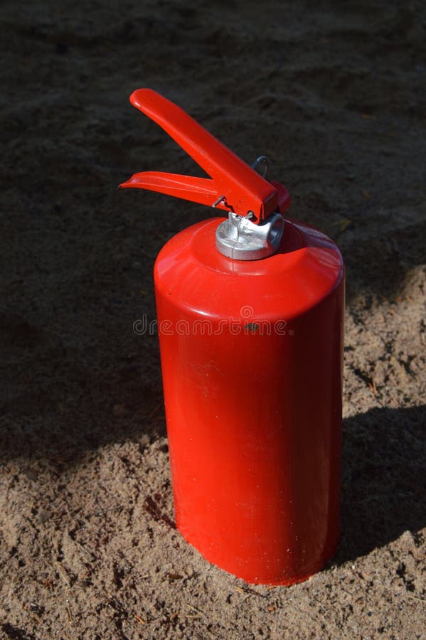 Red fire extinguisher stock image. Image of flame, equipment - 316964279