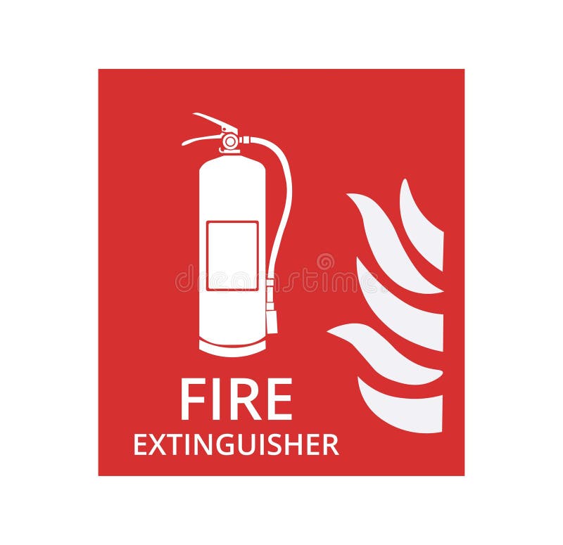 Red Fire Extinguisher Symbol Stock Vector - Illustration of disaster ...