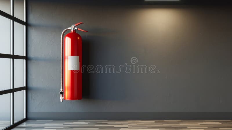 Red Fire Extinguisher on the Wall in a Modern Interior. Stock Image ...