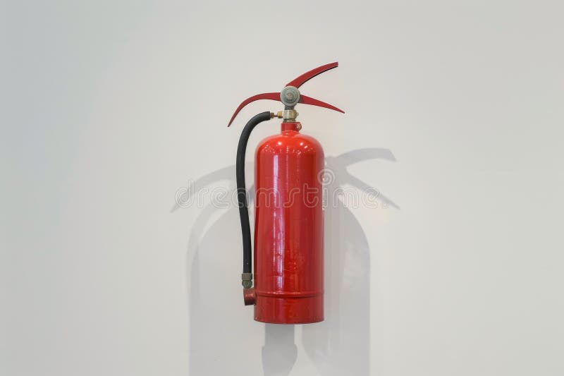 Red Fire Extinguisher on Wall with Shadow Stock Image - Image of ...