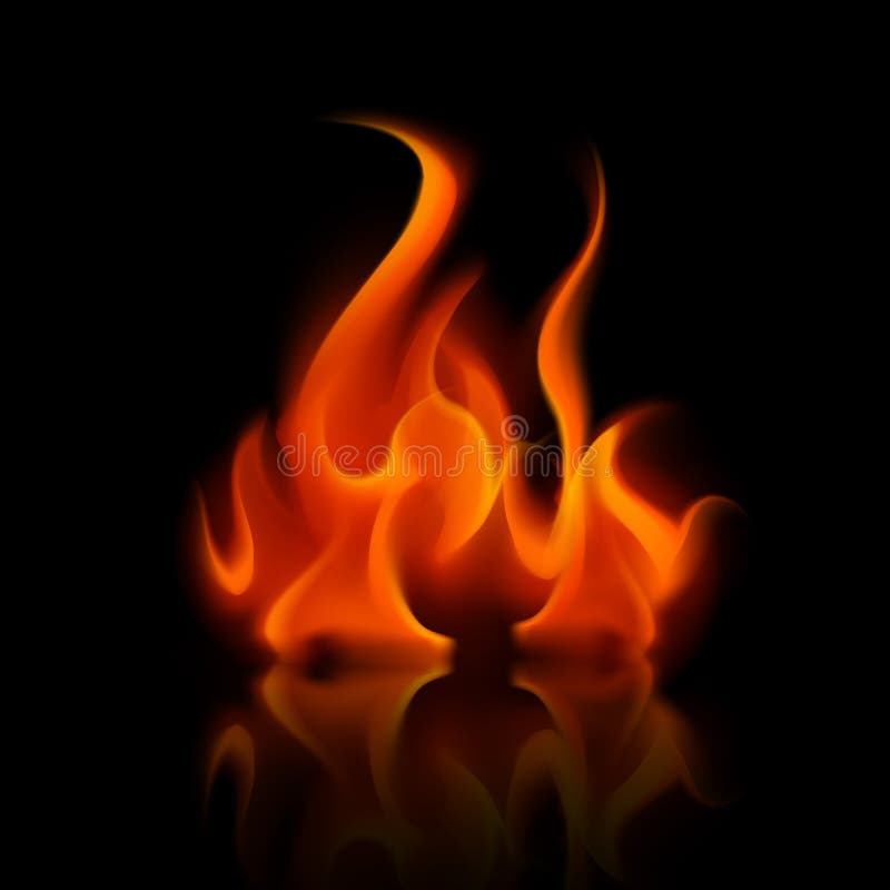 Red Fire Flame Bonfire Isolated on Background Stock Vector ...