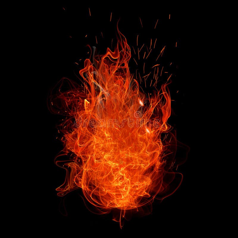 Red Fire Flame Element in Black Stock Illustration - Illustration of ...