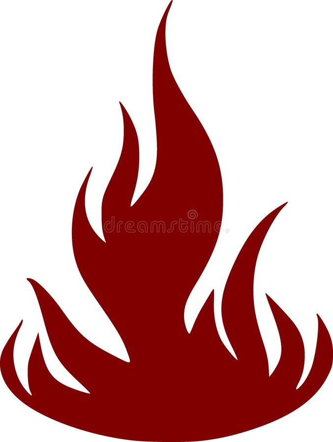 Red Fire Flame Icon Illustration Stock Illustration - Illustration of ...