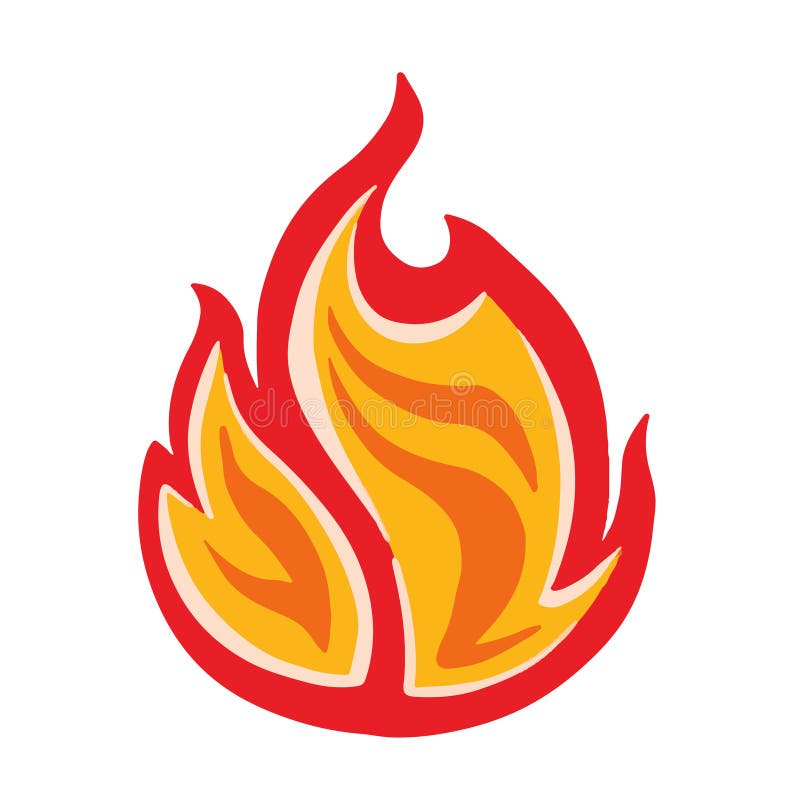 Red Fire Flame Symbol Vector Illustration Stock Illustration ...
