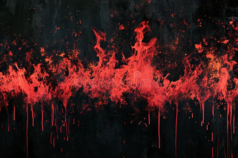 Red Fire Flames on Black Background, Abstract Fire Texture for ...