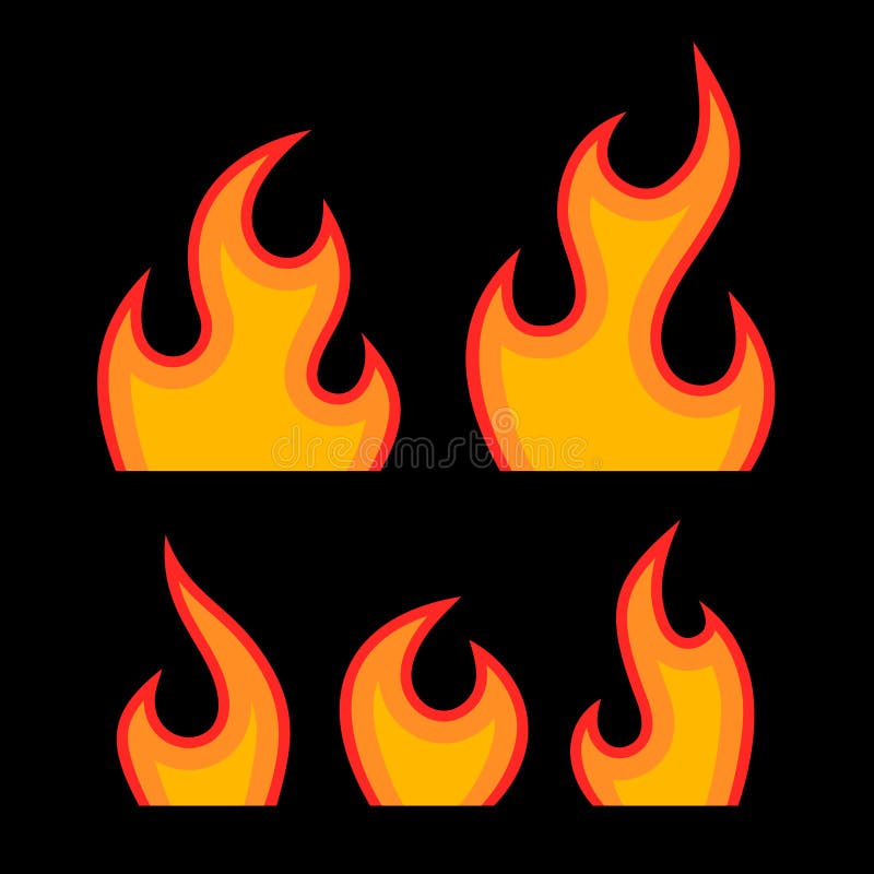 Red Fire Flames Set. stock vector. Illustration of danger - 45162664