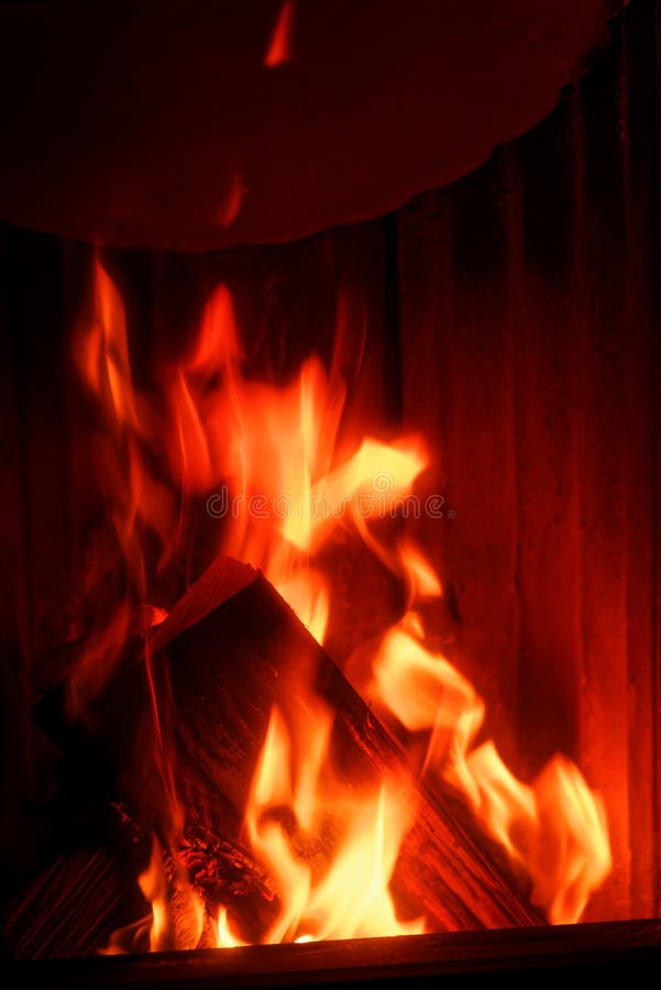 Red Fire Flames in a Stove. Stock Photo - Image of indoors, heat: 138386798