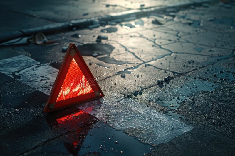 Red Fire Hazard Sign on the Side of a Road. Suitable for Safety and ...