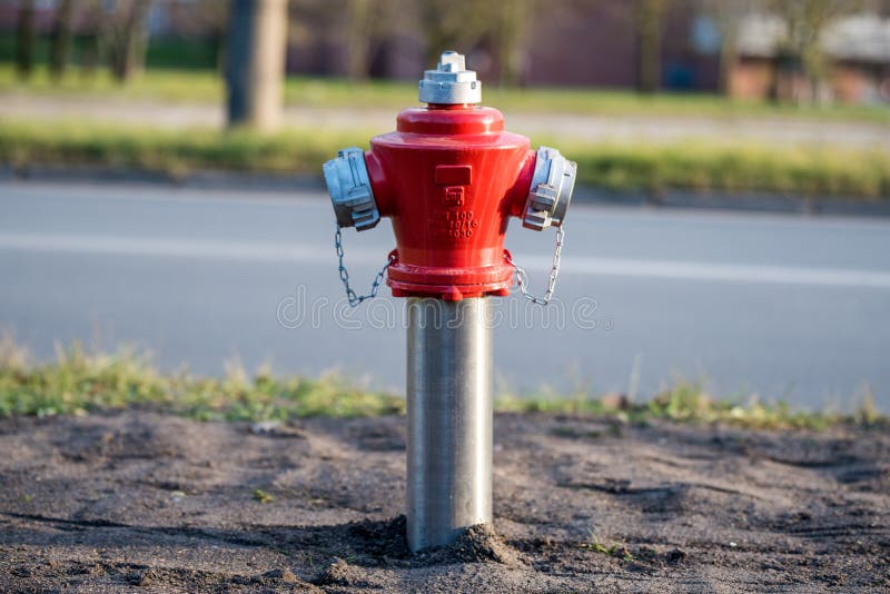 Red Fire Hidrant for Emergency Fire Access Stock Image - Image of ...