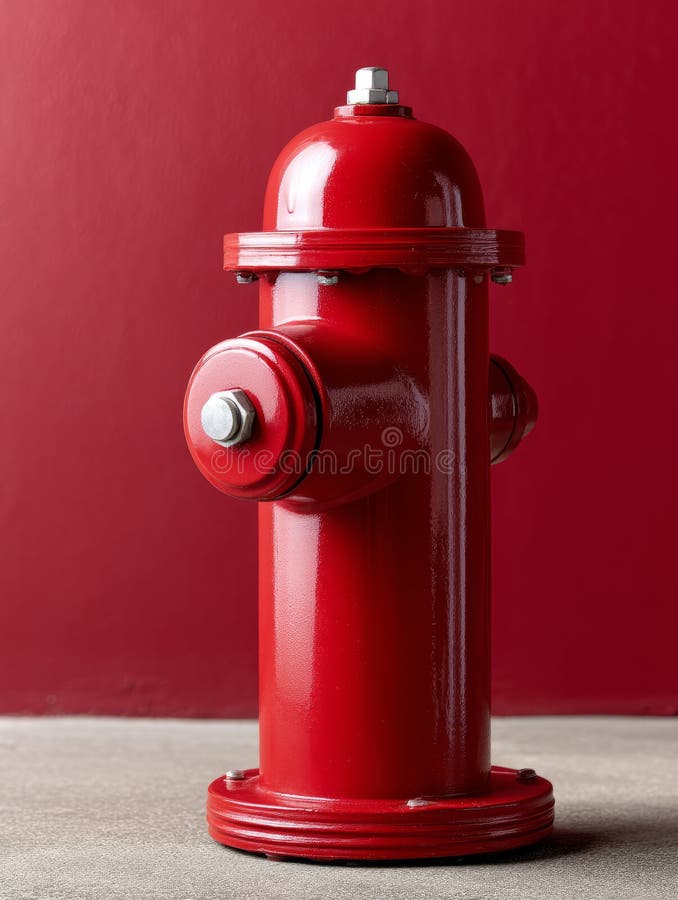 Red Fire Hydrant Against a Matching Red Background. Stock Image - Image ...