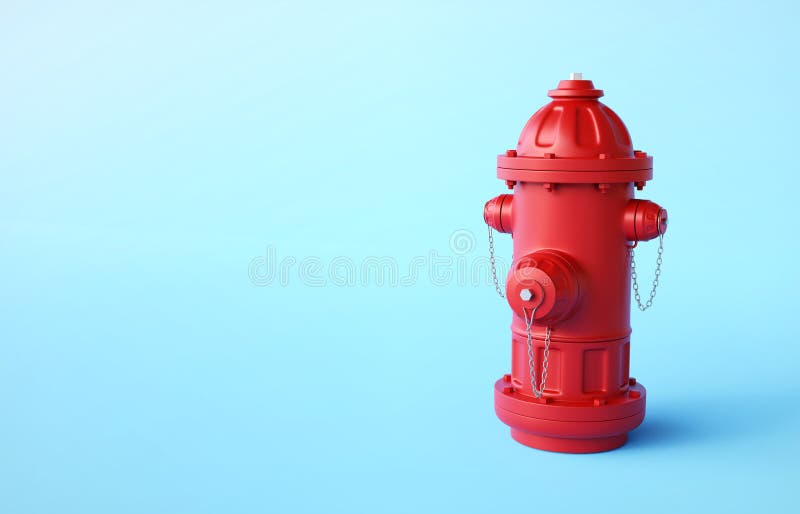 Red Fire Hydrant on Blue Background Stock Illustration - Illustration ...