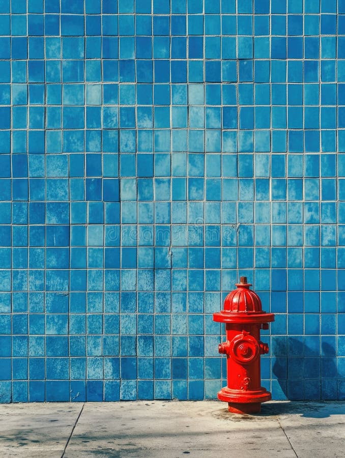 Red Fire Hydrant Blue Tiled Wall Stock Photos - Free & Royalty-Free ...