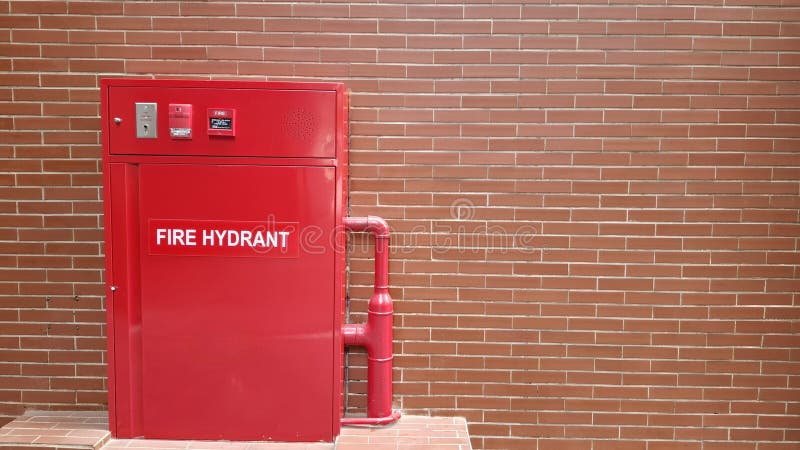 Red Fire Hydrant Box in the Public Area Stock Photo - Image of room ...