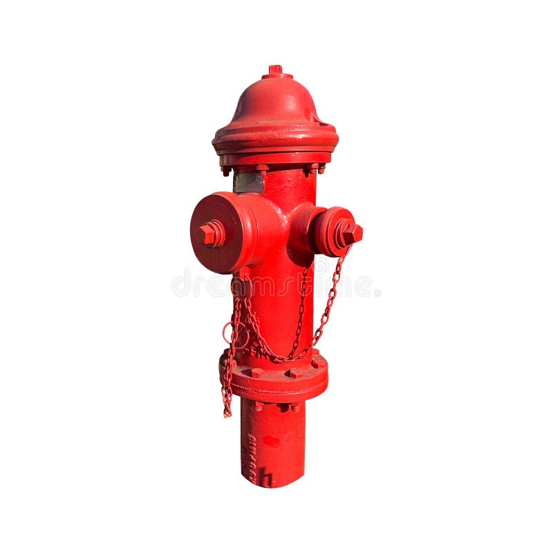 Red Fire Hydrant with a Chain. Isolate on White Background Stock Image ...