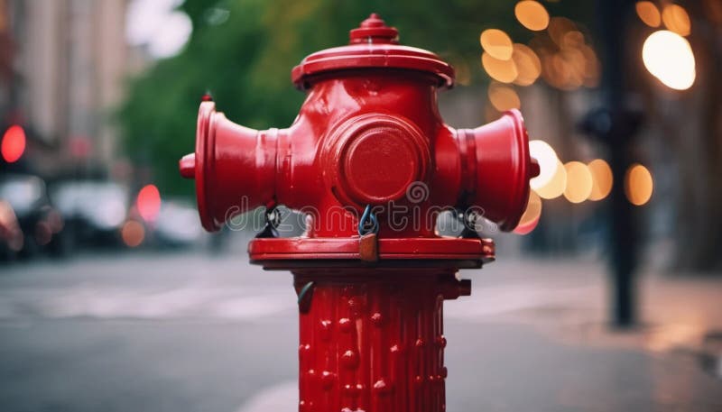 Red Fire Hydrant in the City. Stock Illustration - Illustration of fire ...
